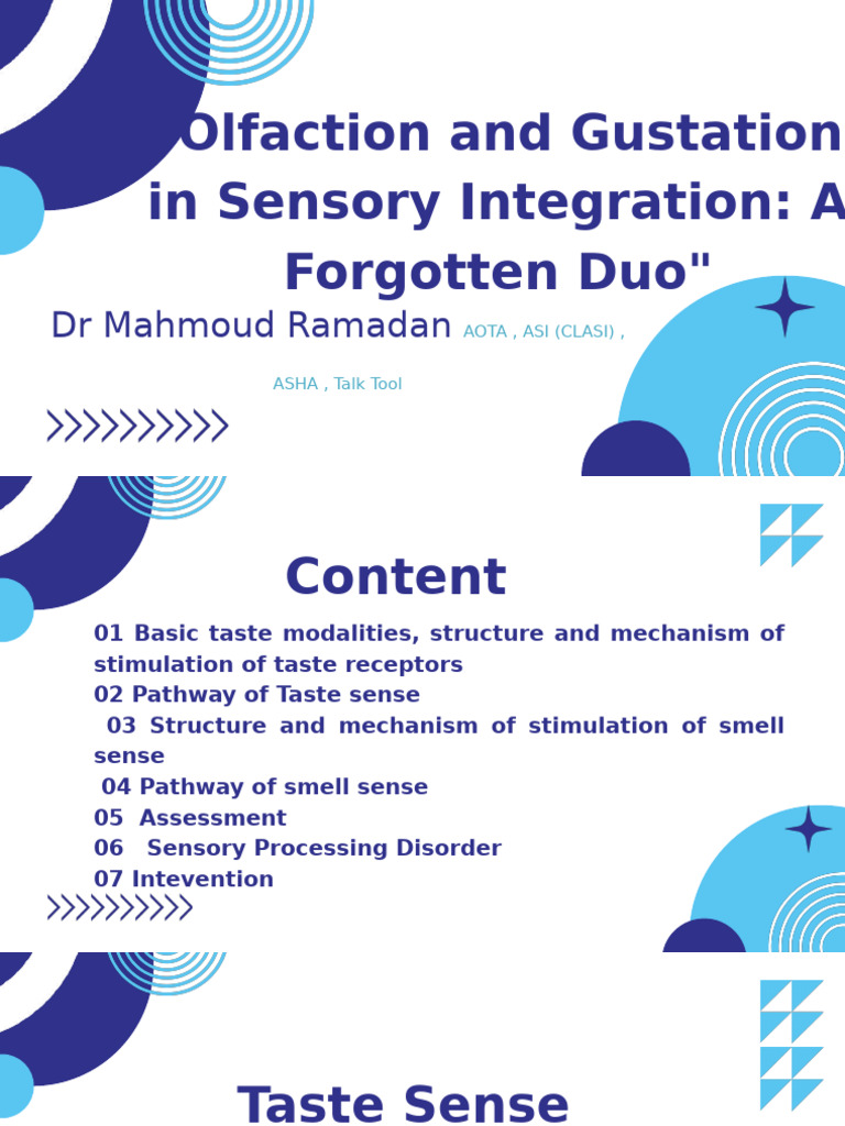 Gustation and Olfaction in Sensory Integration | PDF | Taste | Senses