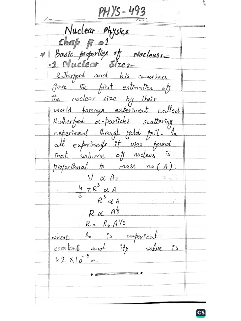 Chap 01 Basic Properties of Nucleus | PDF