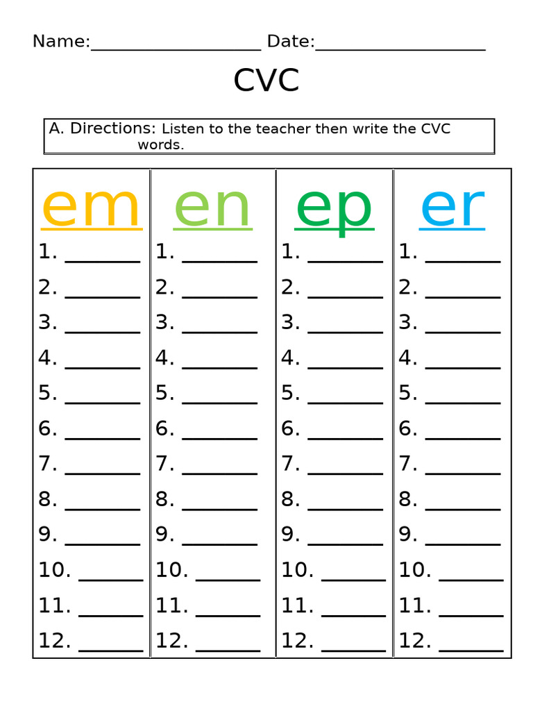 CVC em en Ep Er | PDF