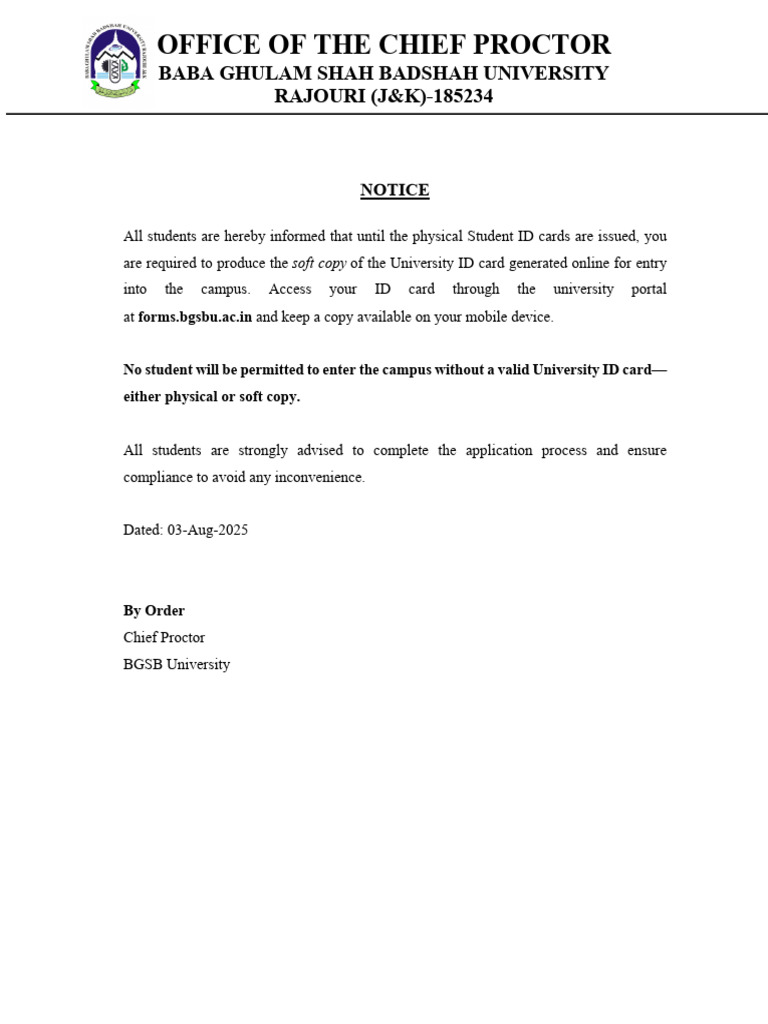 Soft Copy ID Card Requirement | PDF