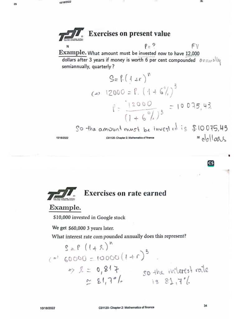 Compound Interest Exercises | PDF