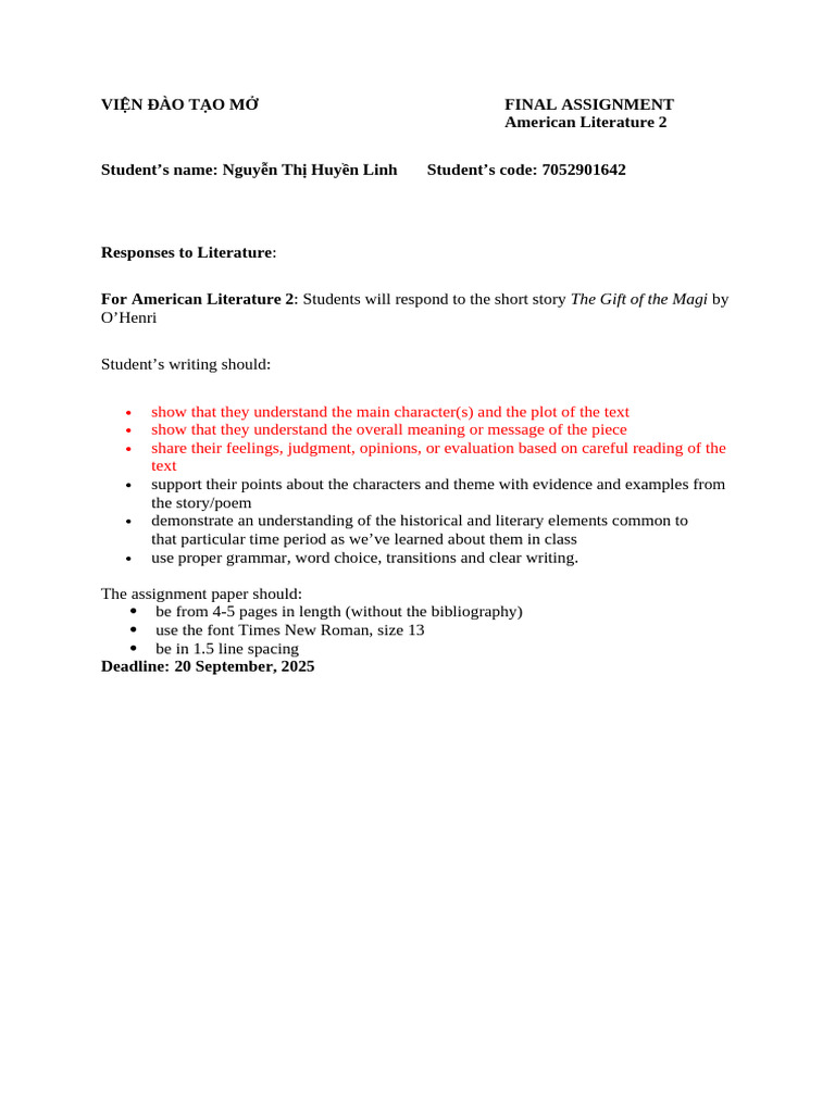 American Lit 2 FinalAssignment | PDF
