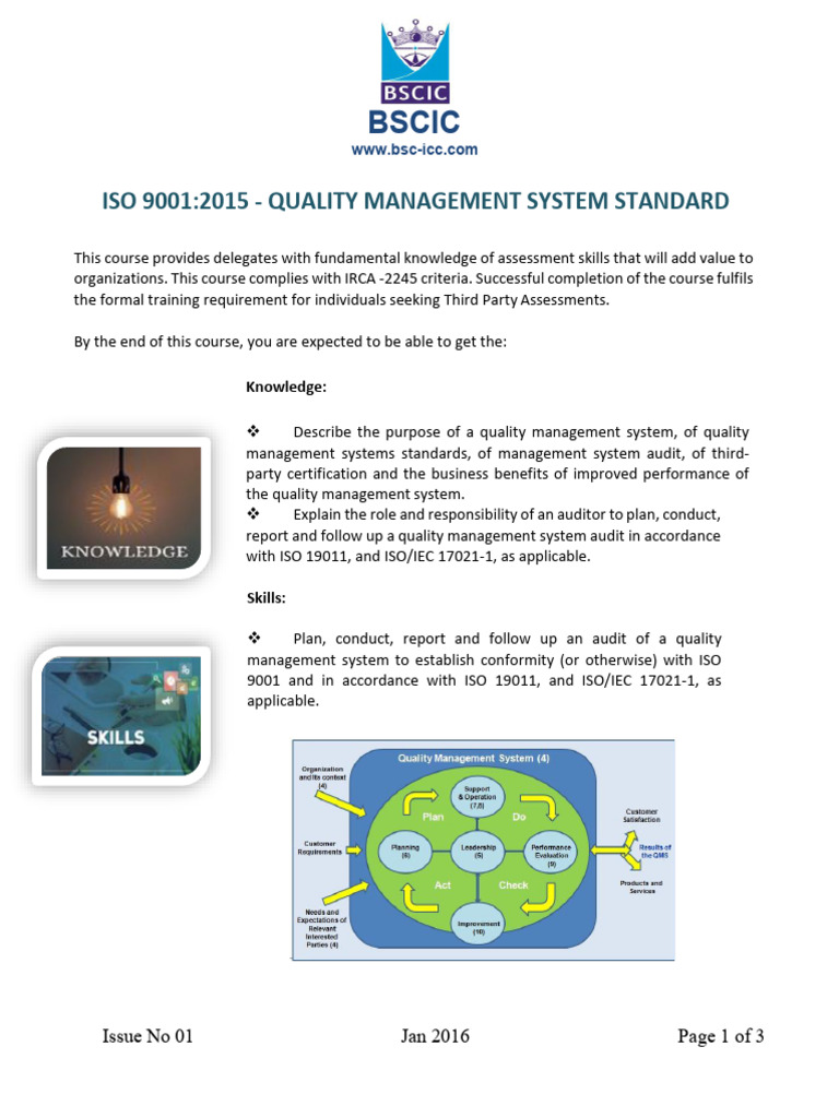 ISO 9001:2015 Audit Training Course | PDF | Quality Management ...