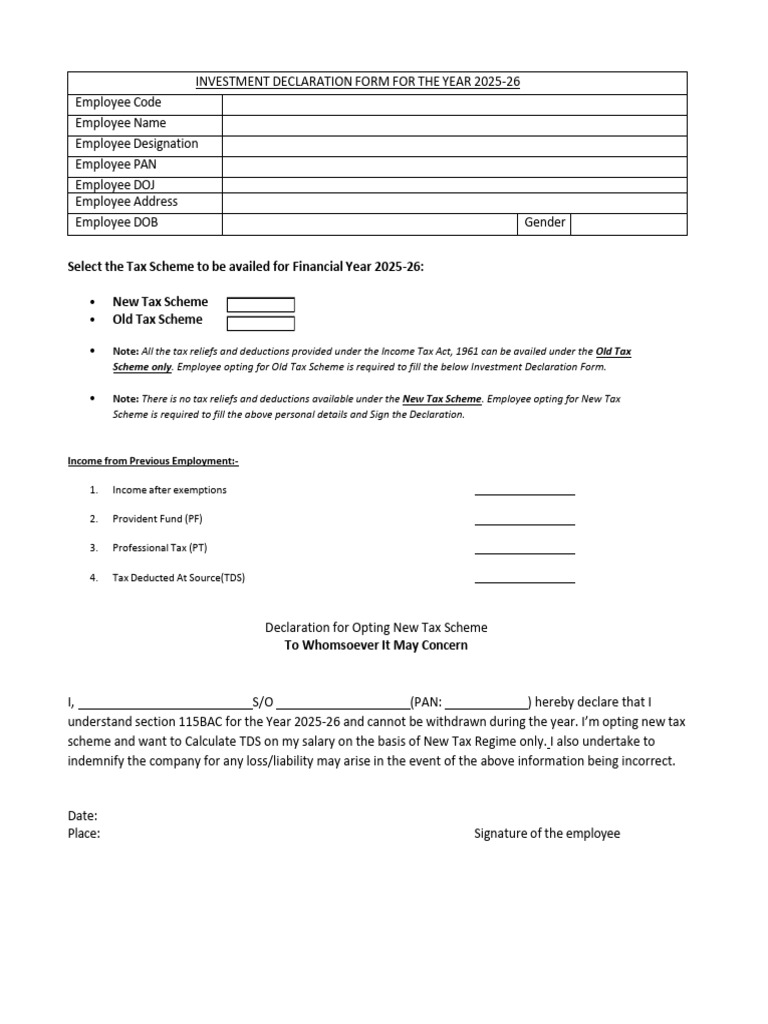 Declaration New Scheme 25-26 | PDF | Economies | Wealth