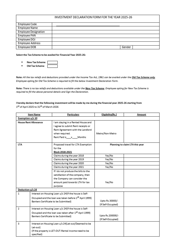 Declaration Old Scheme 25-26 | PDF | Taxes | Public Finance