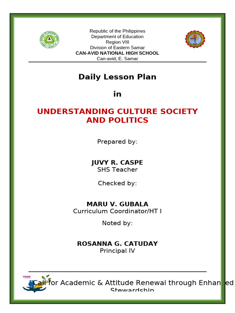 Daily Lesson Plan Day 1 q1 Anthropology | PDF | Anthropology | Human