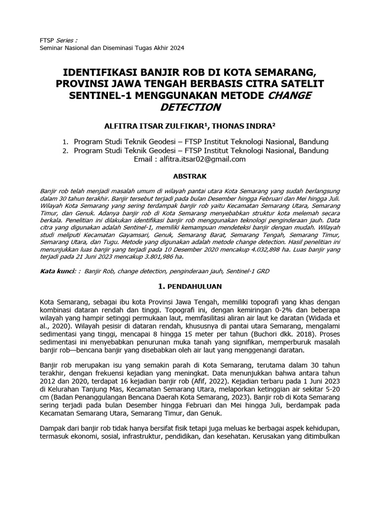 Identifikasi Banjir Rob Semarang 2024 | PDF