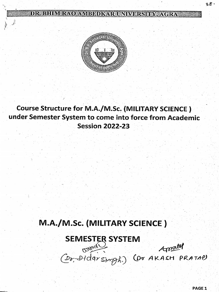 PG MIlitary Science Syllabus | PDF