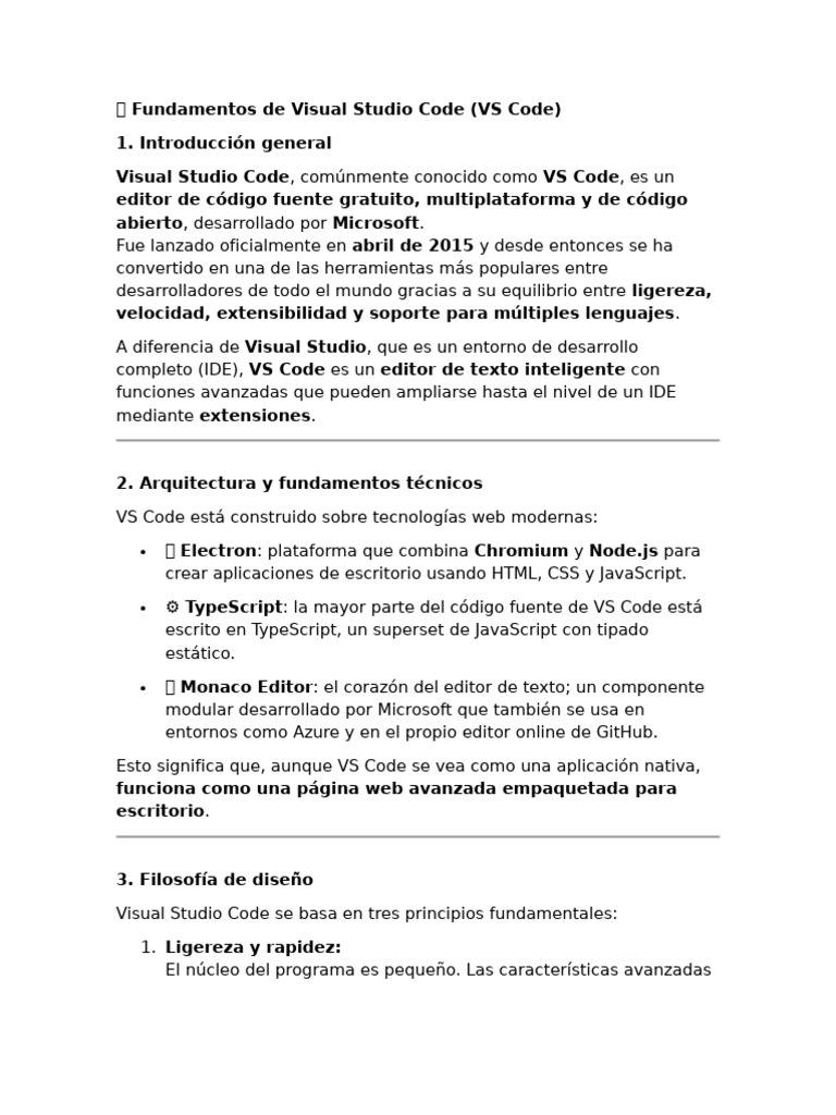 ? Fundamentos de Visual Studio Code | PDF | Entorno de desarrollo integrado | Script Java