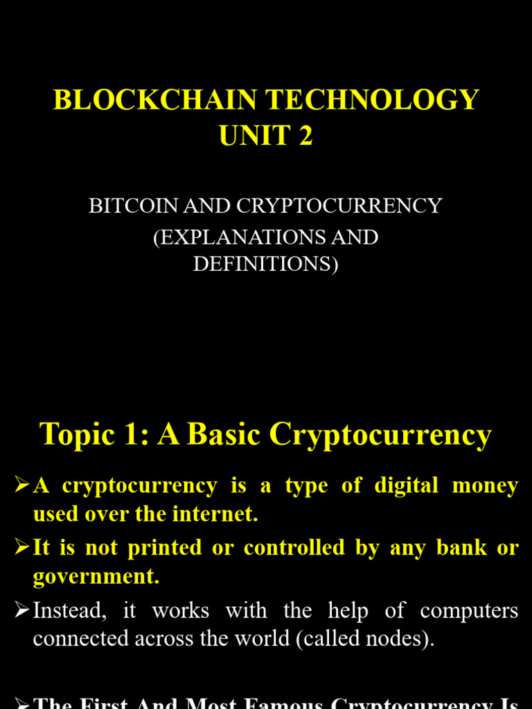 Second Unit | PDF | Bitcoin | Cryptocurrency