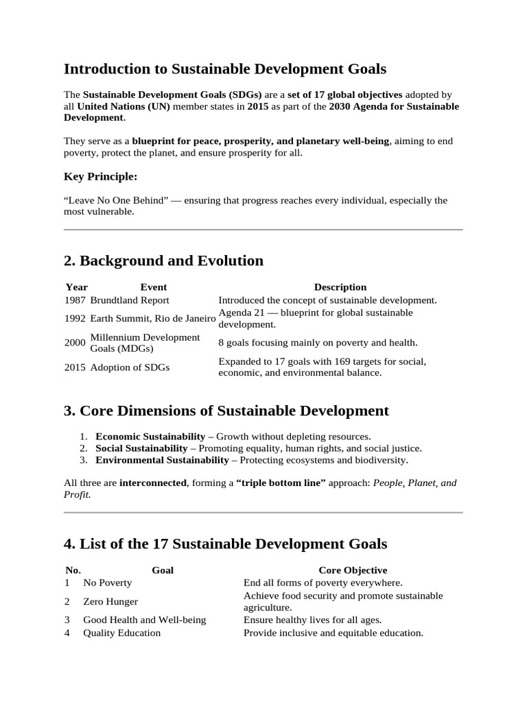 Introduction to Sustainable Development Goals | PDF | Sustainability ...