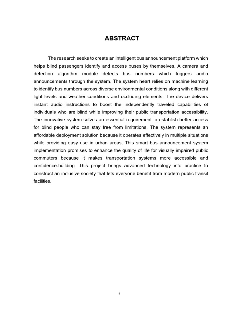 Smart Bus Announcement System for the Blind | PDF | Deep Learning ...