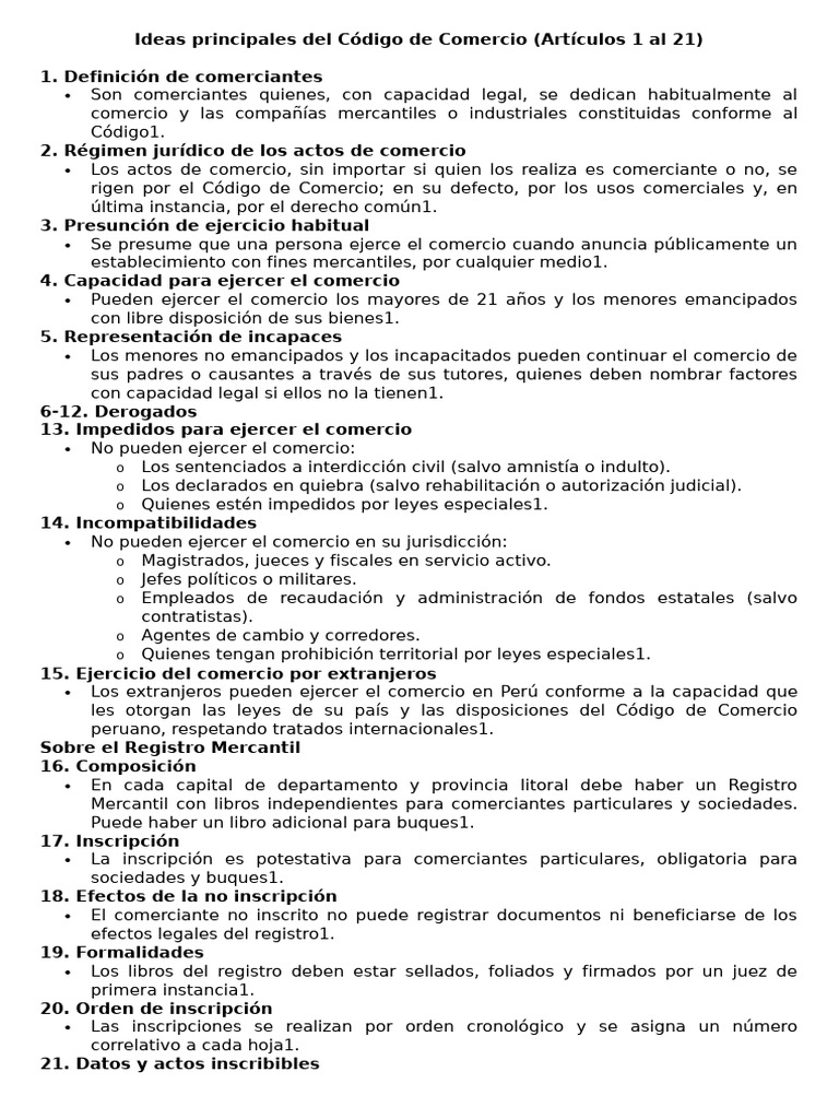 Ideas Principales Del Código de Comercio | PDF | Justicia | Crimen y ...