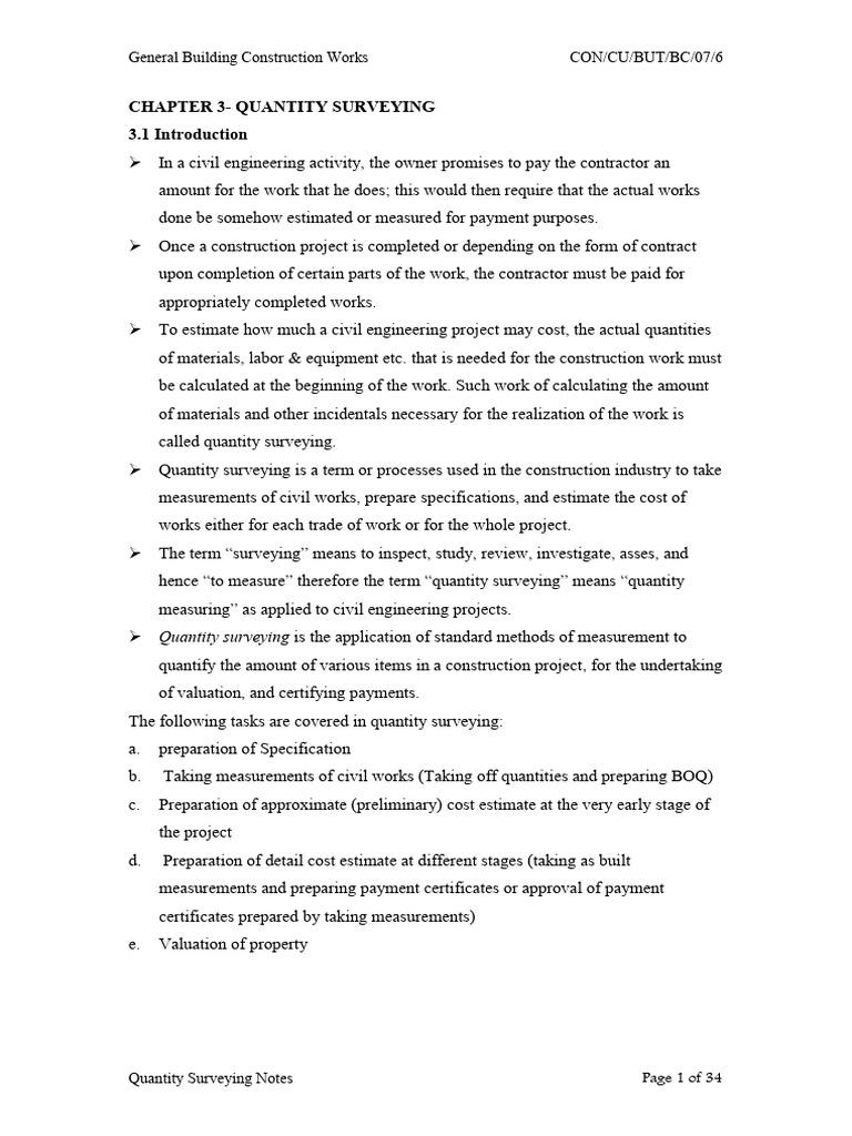 Quantity Surveying in Civil Engineering | PDF | Concrete ...