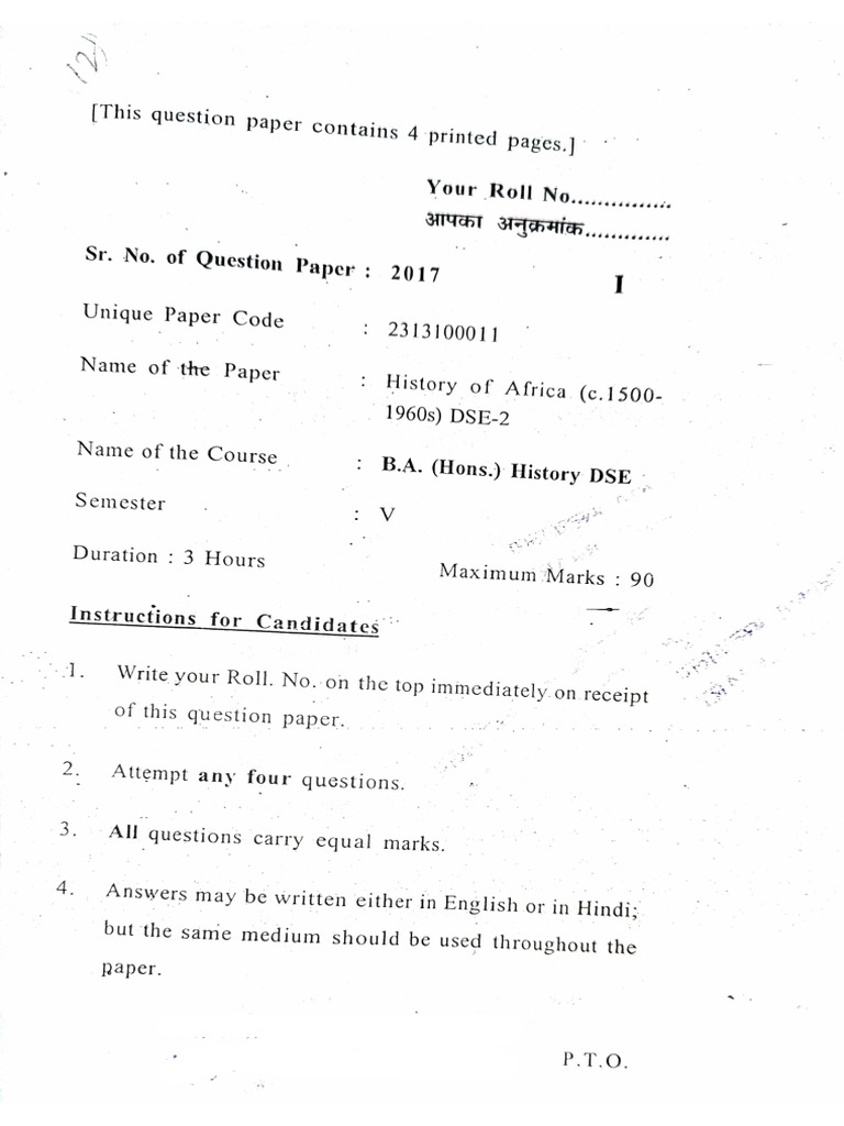 DSE-History of Africa | PDF