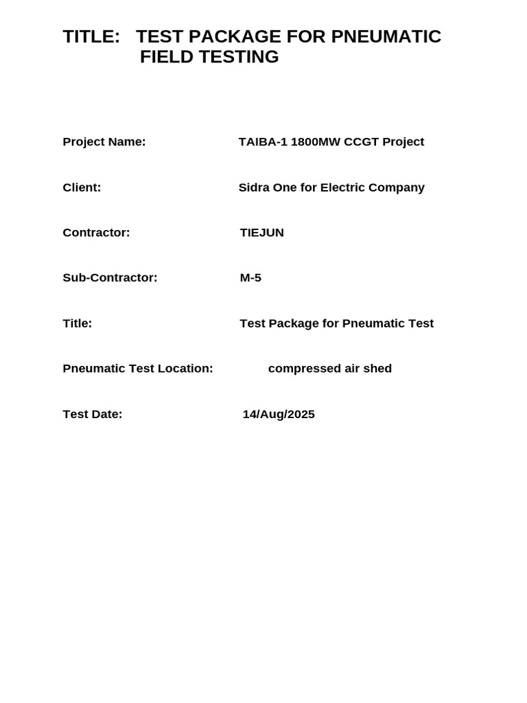 Hydrostatic Test Package | PDF | Pipe (Fluid Conveyance) | Mechanical ...