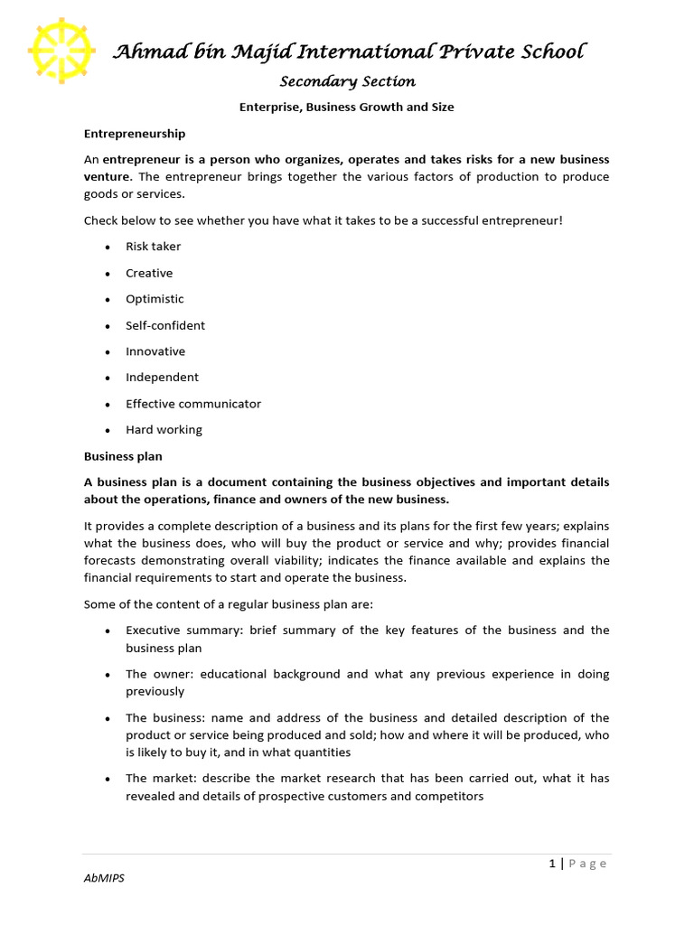 Enterprise, Business Growth and Size | PDF | Startup Company | Small ...