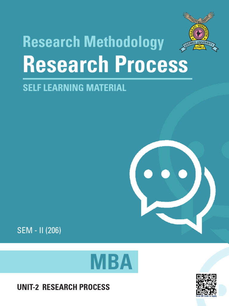 MBA Research Methodology Unit 2 Research Process | PDF | Hypothesis | Methodology