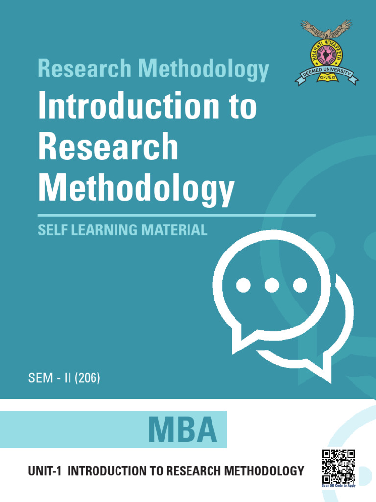 MBA Research Methodology Unit 1 Introduction To Research Methodology ...