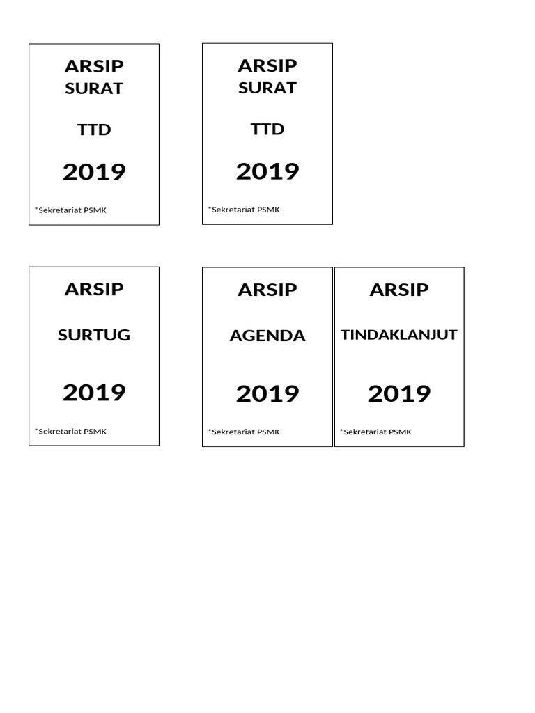 Arsip Surat dan Agenda PSMK 2019 | PDF