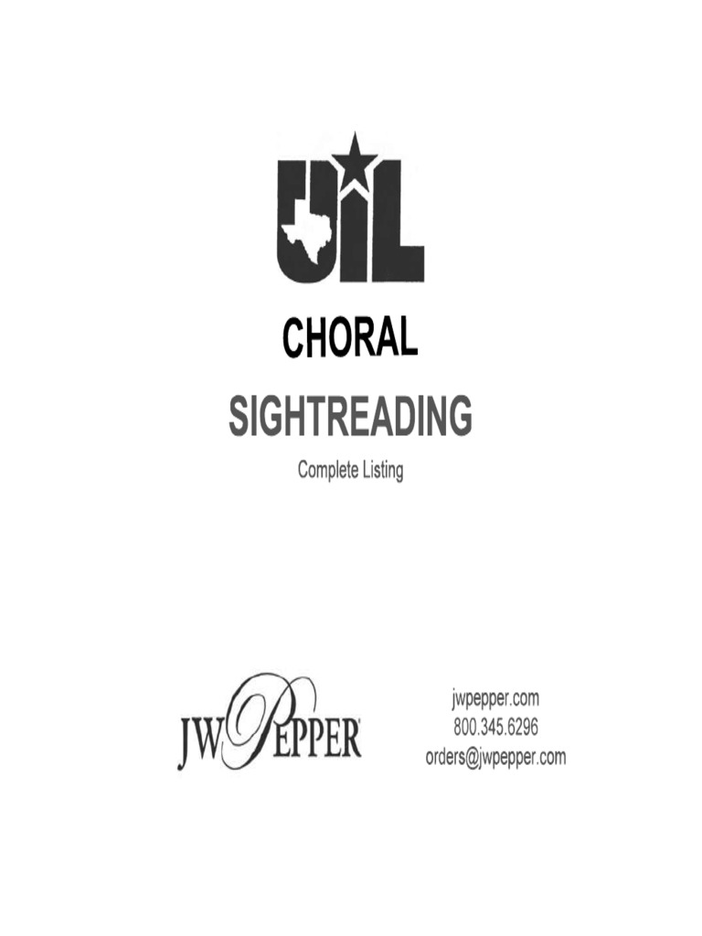 UIL Choral Sight Reading Titles 2025-2010 With Level Flow Chart | PDF