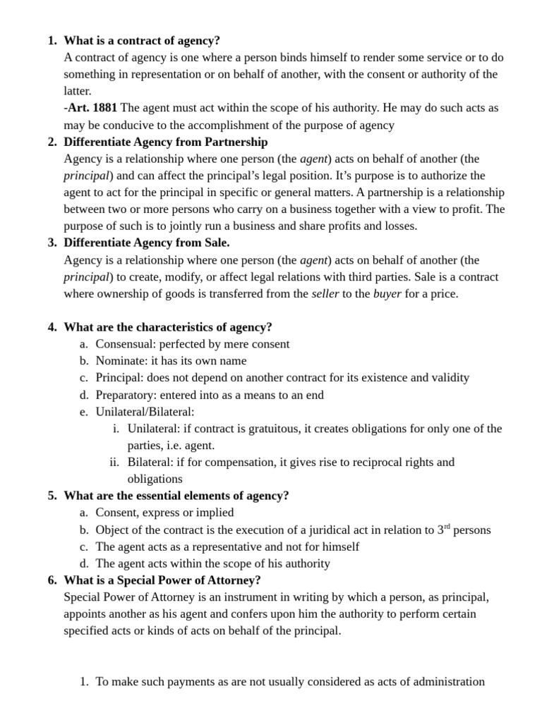 Midterms Atp Jeric Reviwer | PDF | Law Of Agency | Equity (Law)