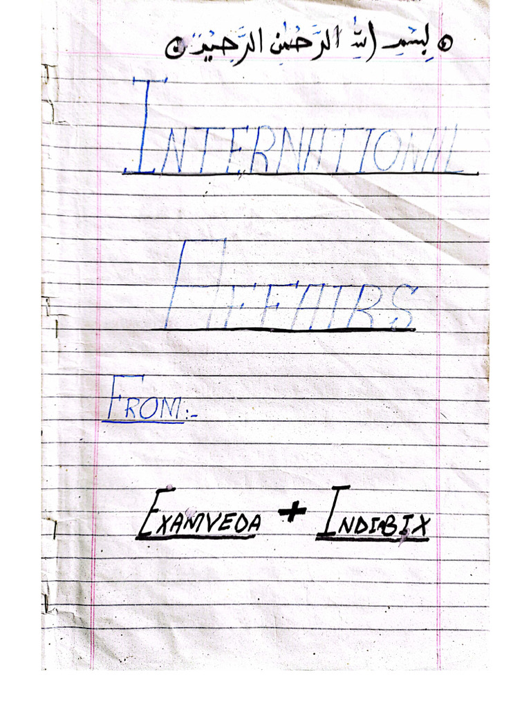 Current Affairs From Indiabix (International) | PDF