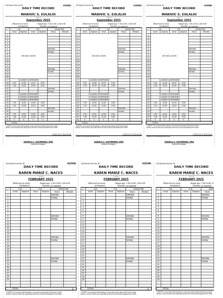 Blank DTR | PDF