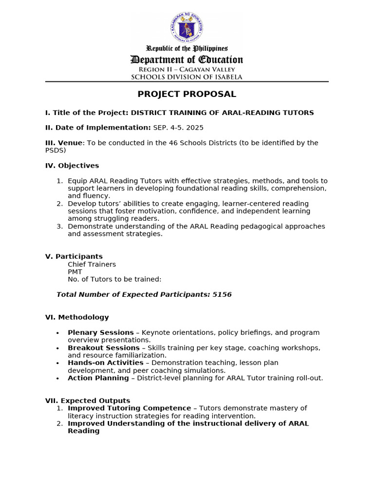 District Training for ARAL Reading Tutors | PDF | Reading Comprehension ...