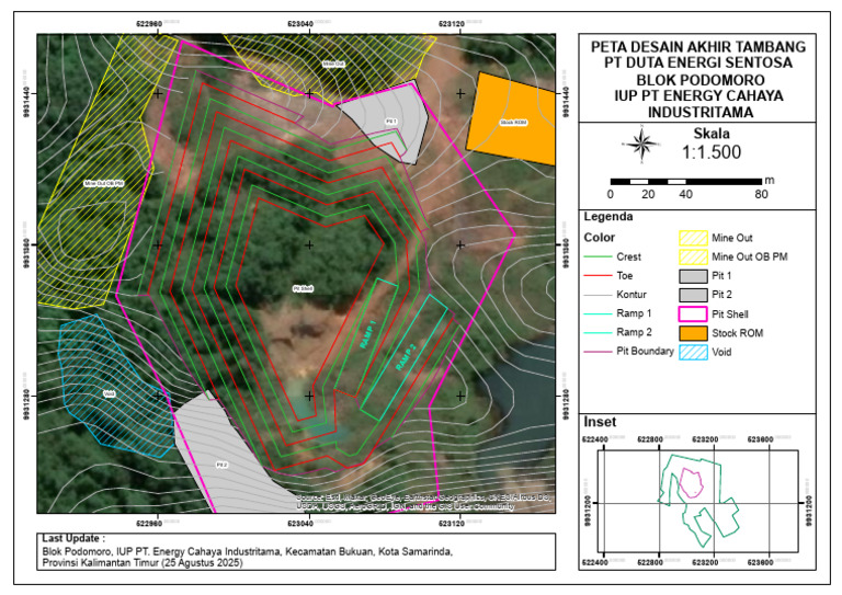 Peta Situasi Tambang Dan Pit Desain - Satelite | PDF