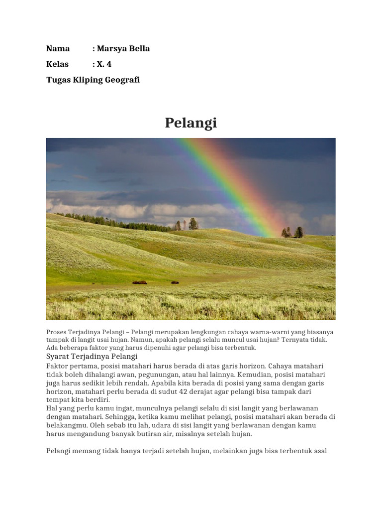 Proses Terjadinya Pelangi | PDF