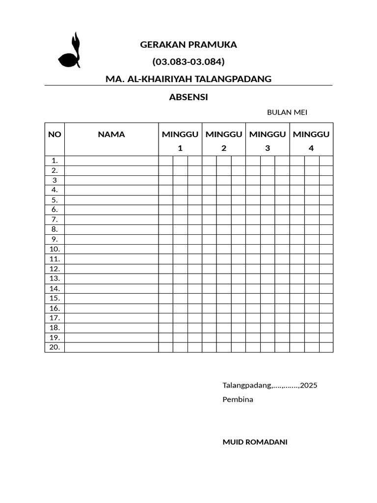 Absen Gerakan Pramuka | PDF