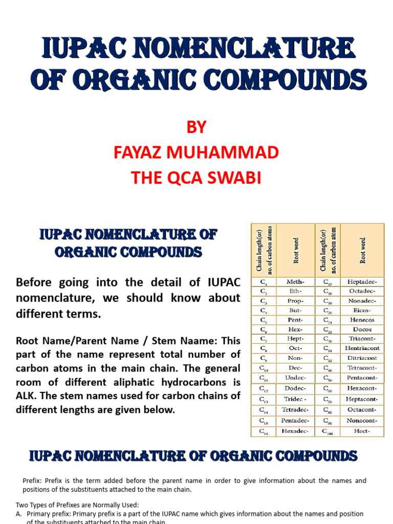 IUPAC Organic Nomenclature | PDF | Functional Group | Physical Sciences
