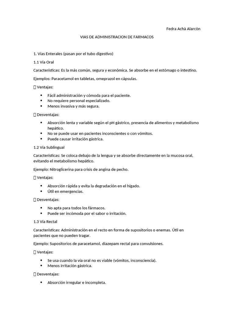 Vias de Admi | PDF | Farmacología | Medicina CLINICA