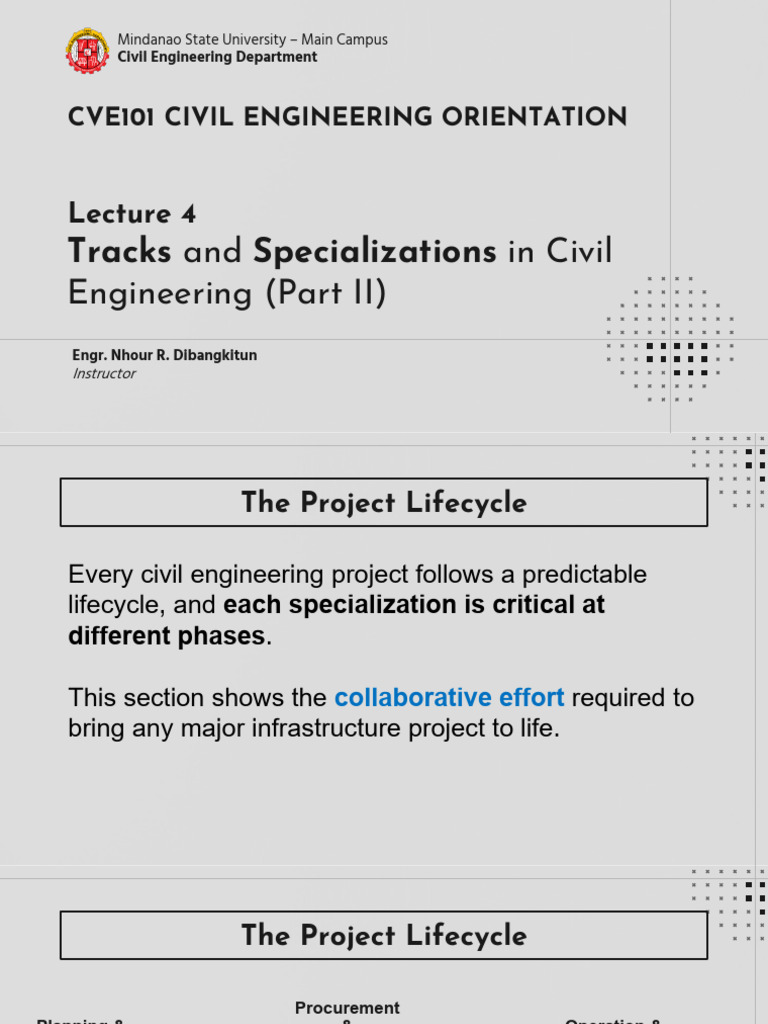 Civil Engineering Project Lifecycle Overview | PDF | Geotechnical ...