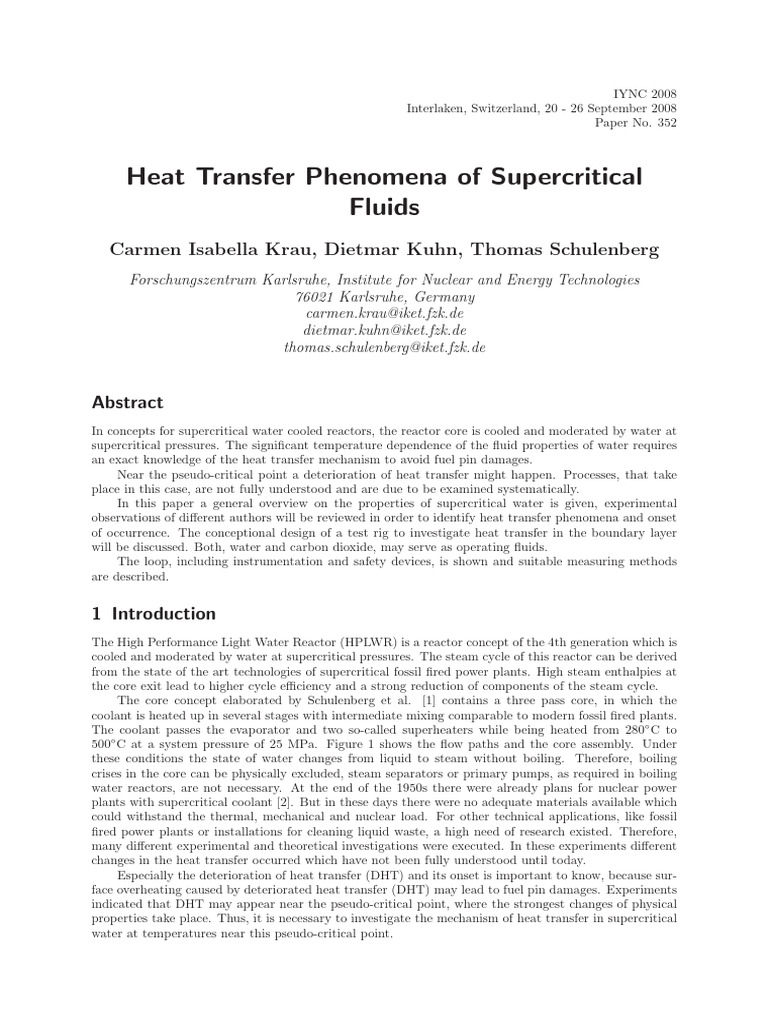 Super Critical Properties On Heat Transfer | PDF | Heat Transfer ...