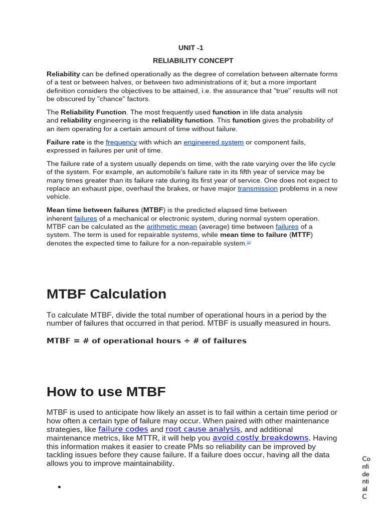 IS15 IS205 REE Unit 1 Reliability Concept | PDF | Reliability Engineering