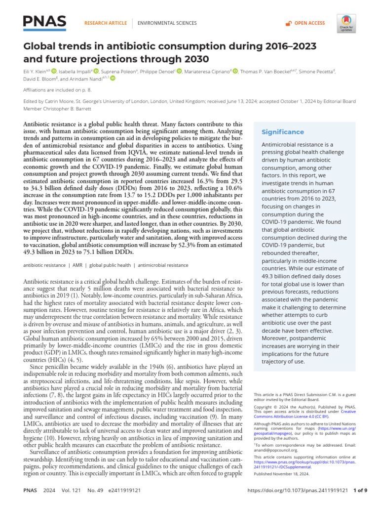 Global Antibiotic Use Trends 2016-2023 | PDF | Antimicrobial Resistance ...