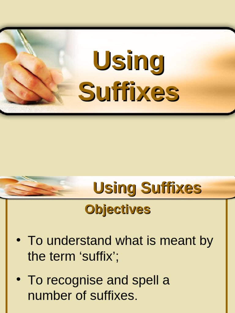 Suffixes TBL Task Based Learning Activities 89639 | PDF