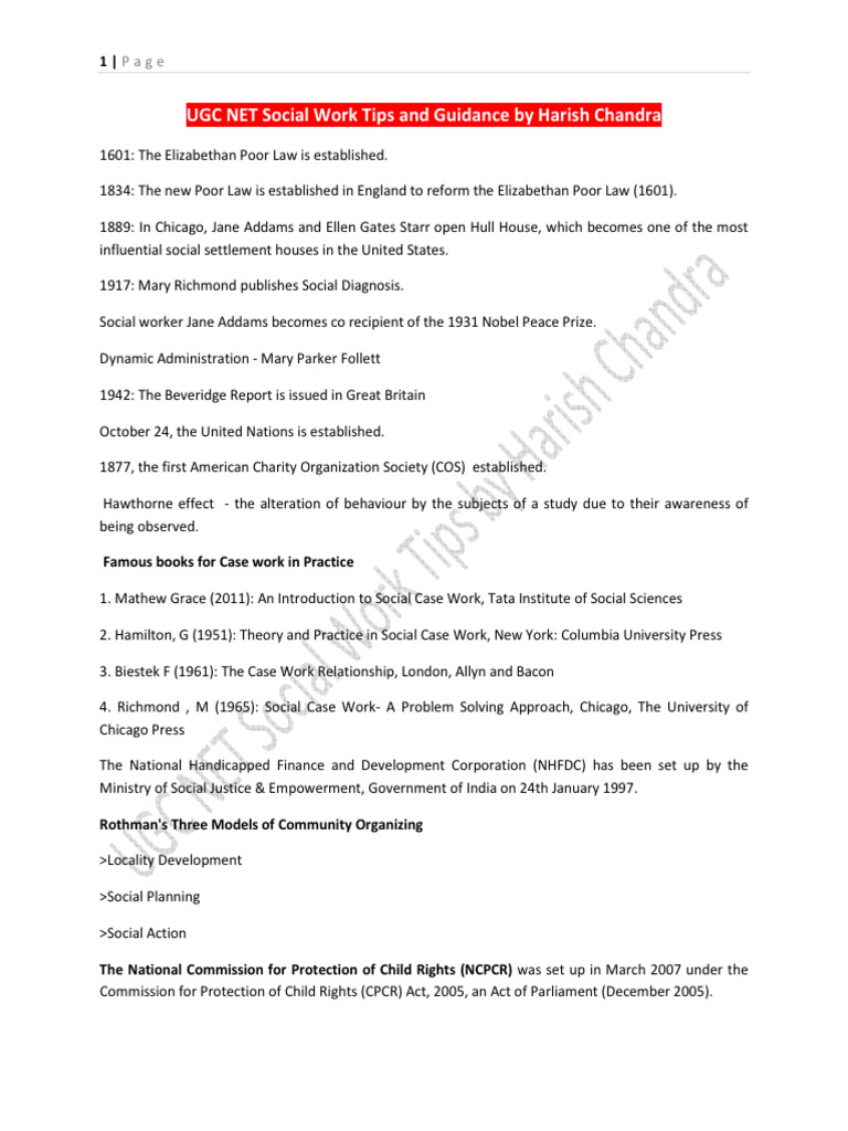 CBSE UGC NET Social Work Study Material PDF | PDF | Social Policy | Welfare