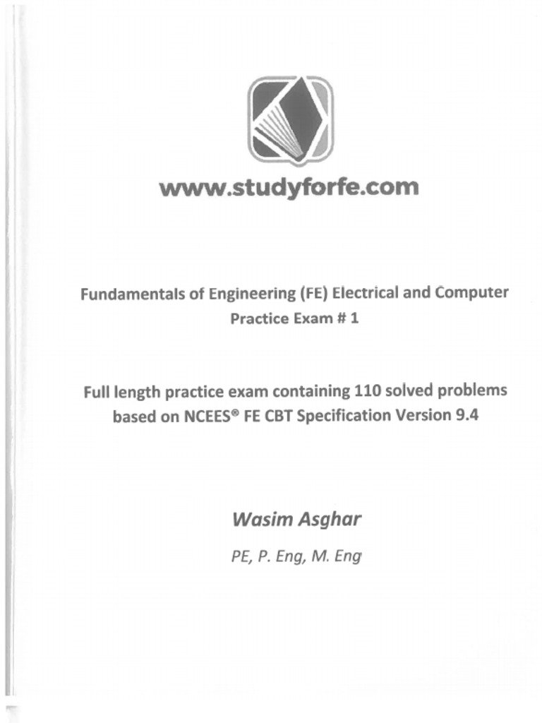 Fundamentals of Engineering (FE) Electrical and Computer Practice Exam 1 | PDF | Electrical ...