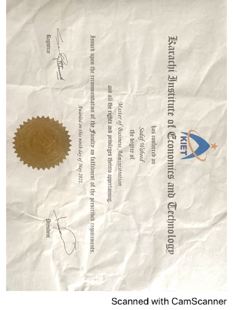 Sadaf Waheed Education Documents | PDF