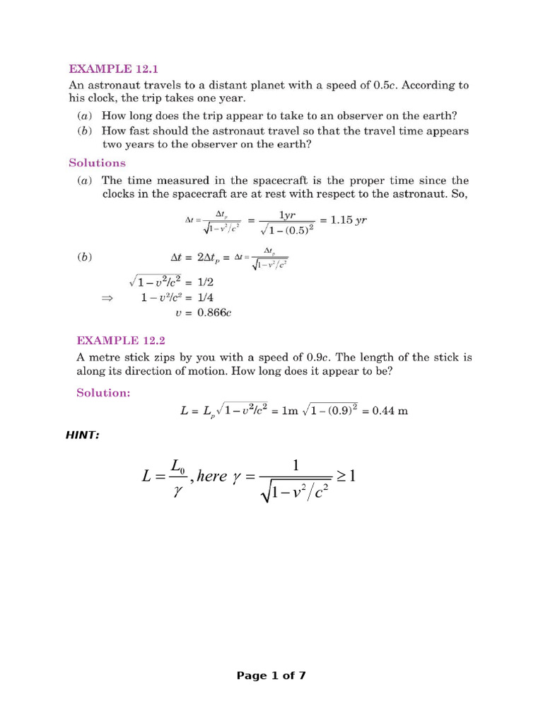 Relativity | PDF