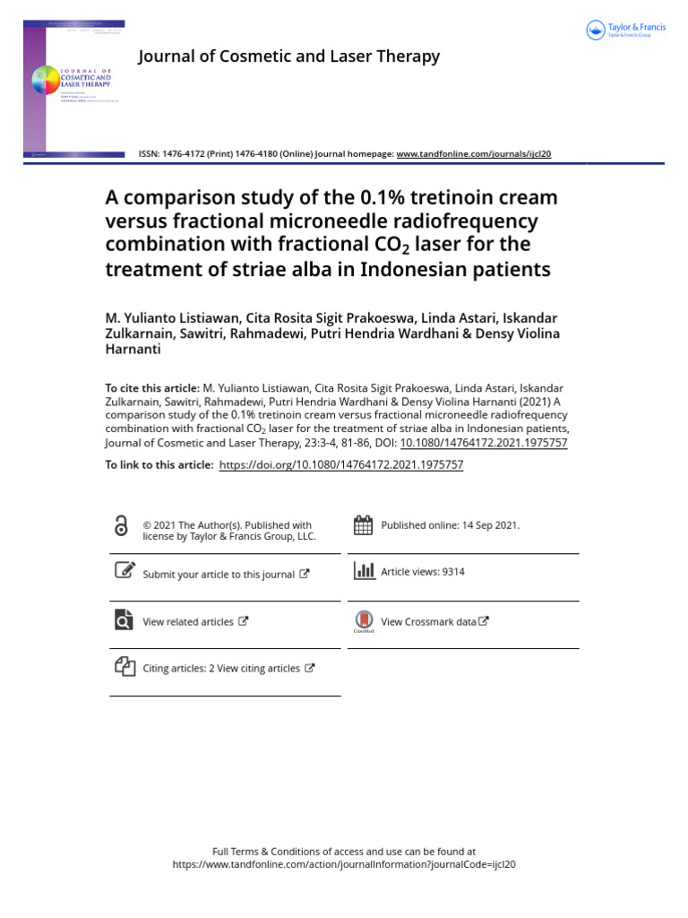 Tretinoin vs. Laser for Striae Alba Treatment | PDF | Scar | Skin
