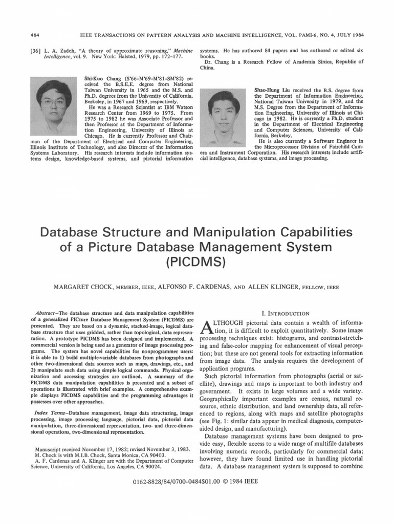 Database Structure and Manipulation Capabilities of A Picture Database ...
