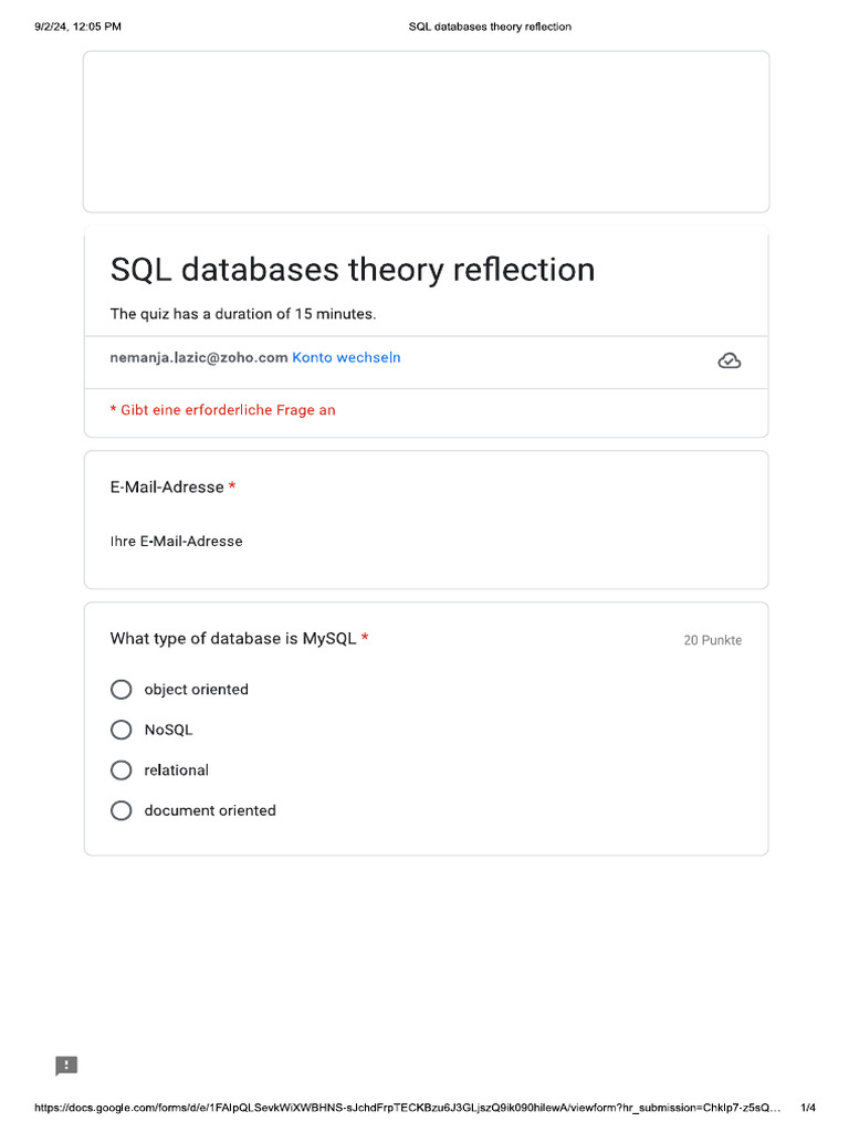SQL Databases Theory Reflection | PDF