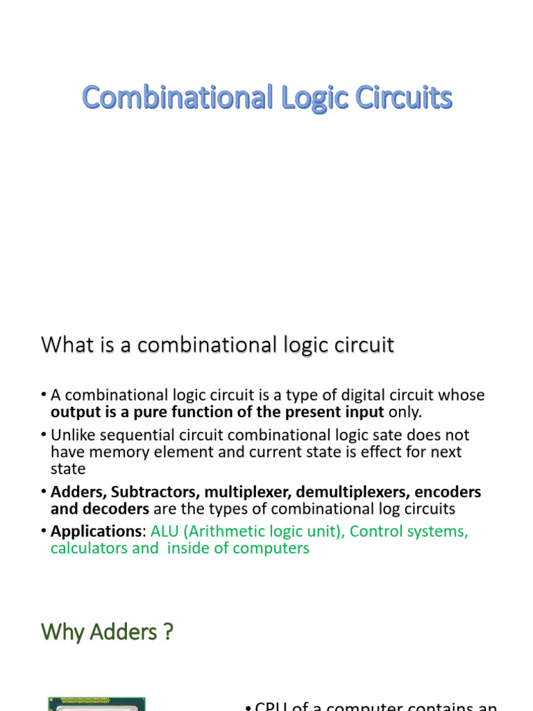 Understanding Combinational Logic Circuits | PDF | Logic Gate ...