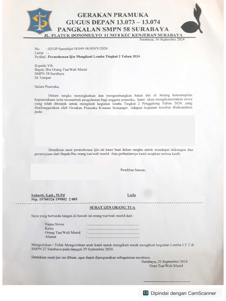 Surat Undangan Pramuka Lt.2 | PDF