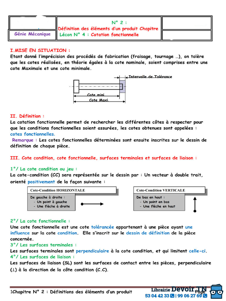 TP DOSS1 Cotation Fonctionnelle 2018 2019 | PDF