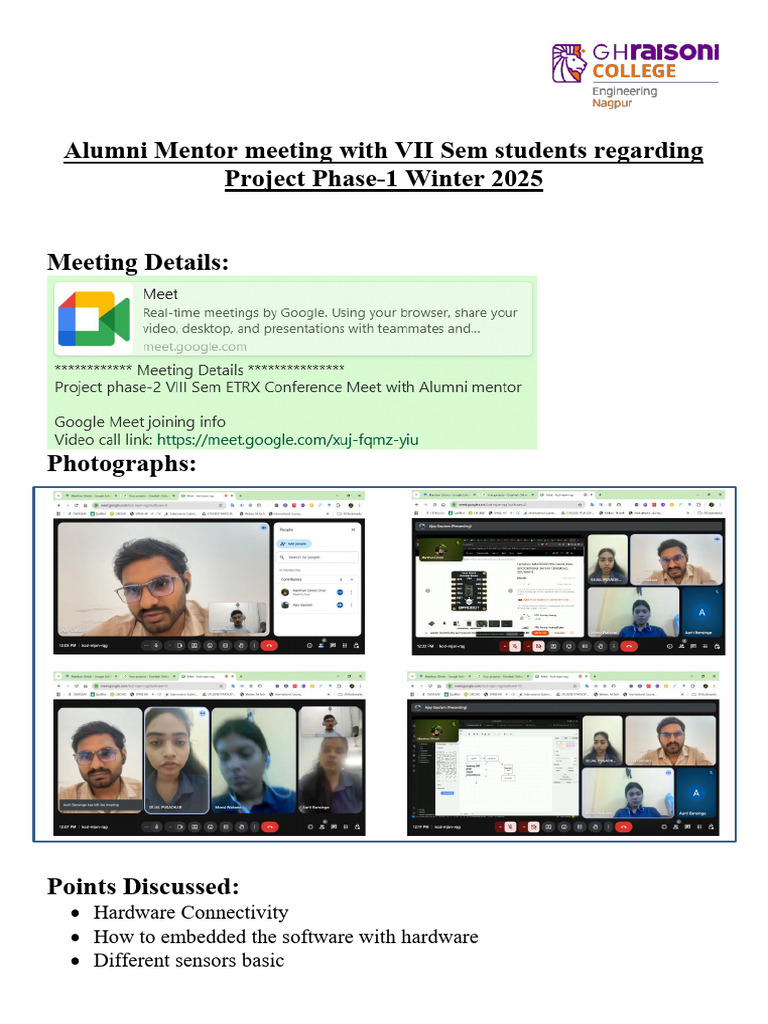 Alumni Mentor Meeting Brief | PDF